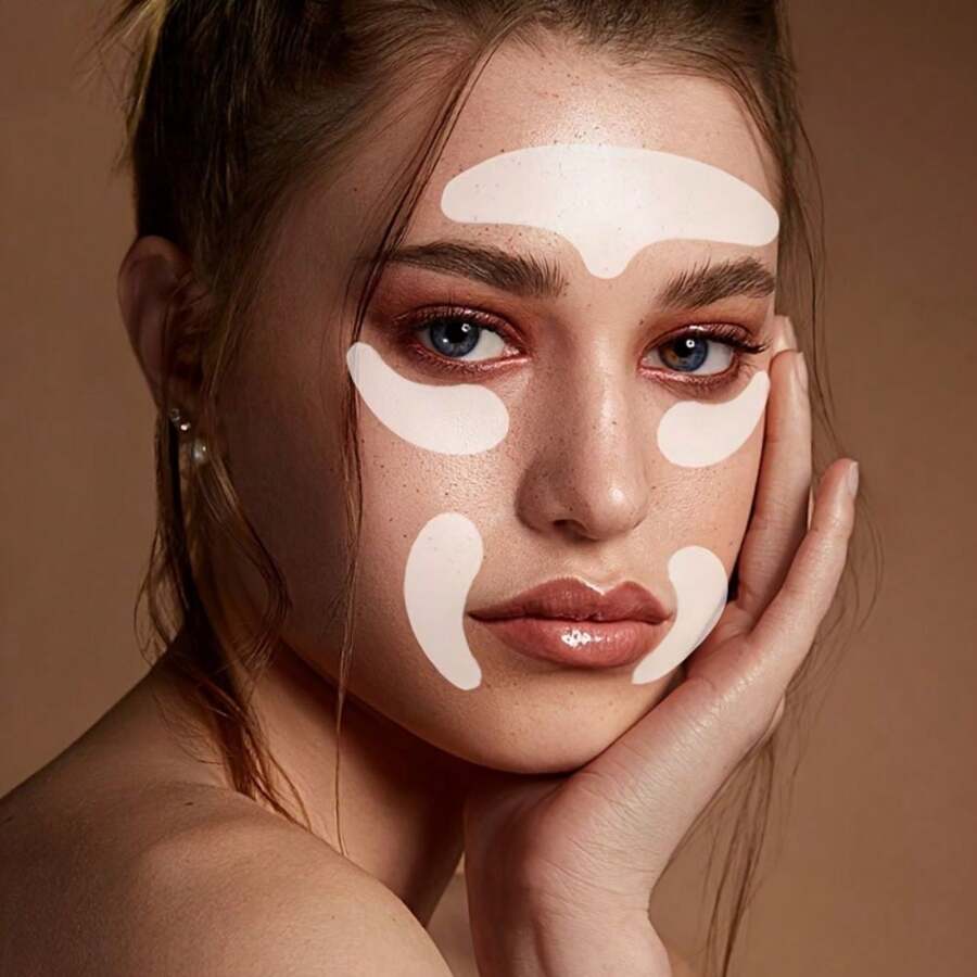 5 Pieces Set Of Silicone Facial Patches For Cheeks, Chin, And Forehead ...