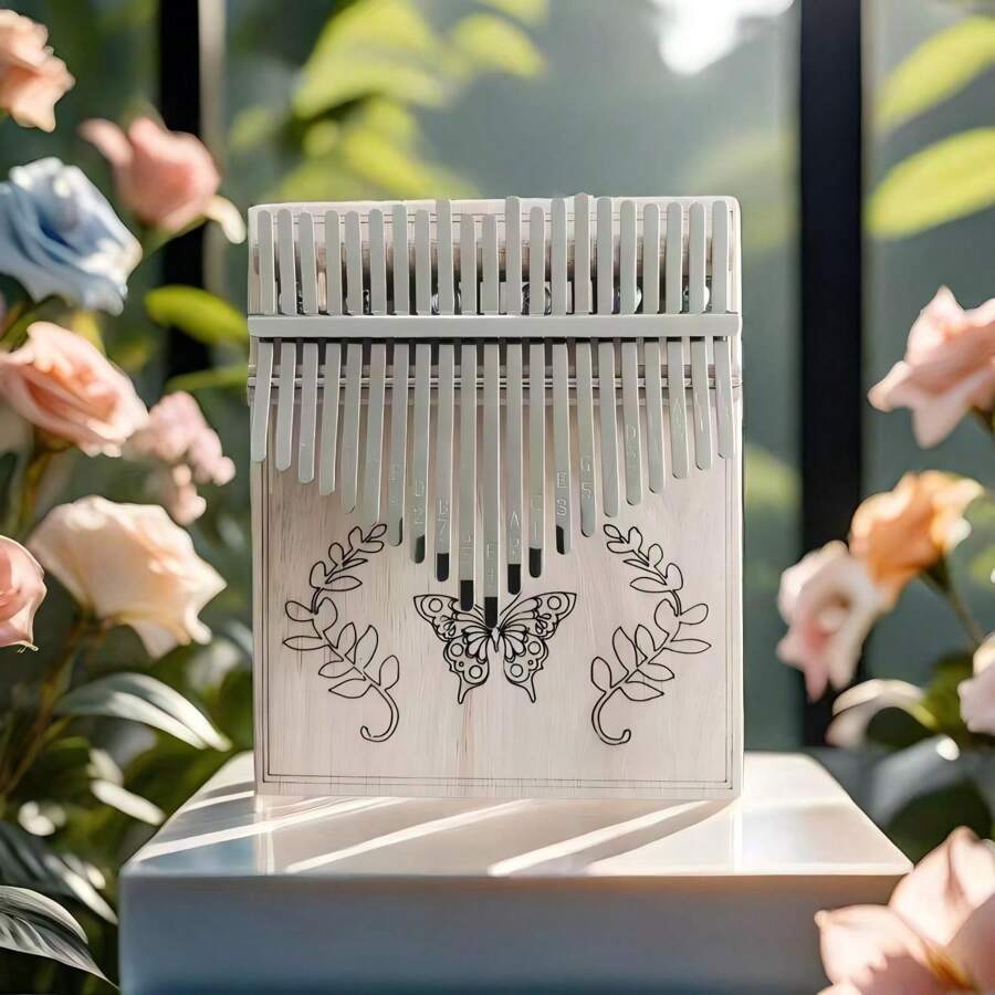 21-Key Kalimba Thumb Piano With Tuning Hammer, Portable Mbira Sanza ...