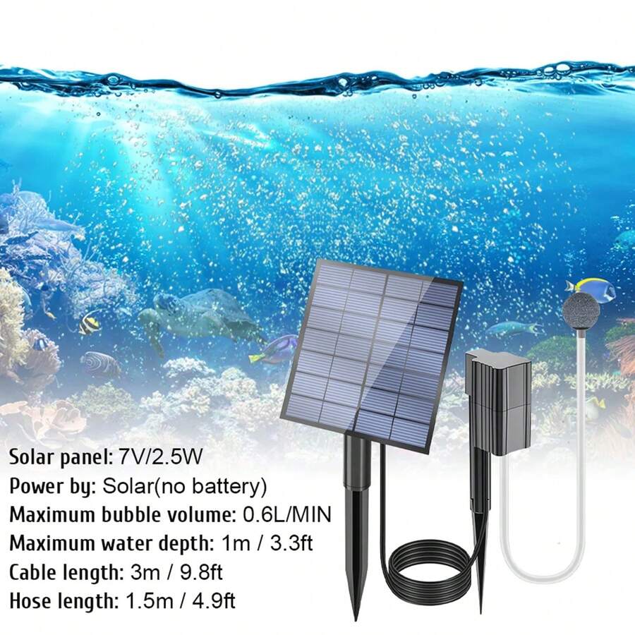 Solar Air Pump, Solar Pond Aerator With Solar Panel, Oxygen Pump, Air ...