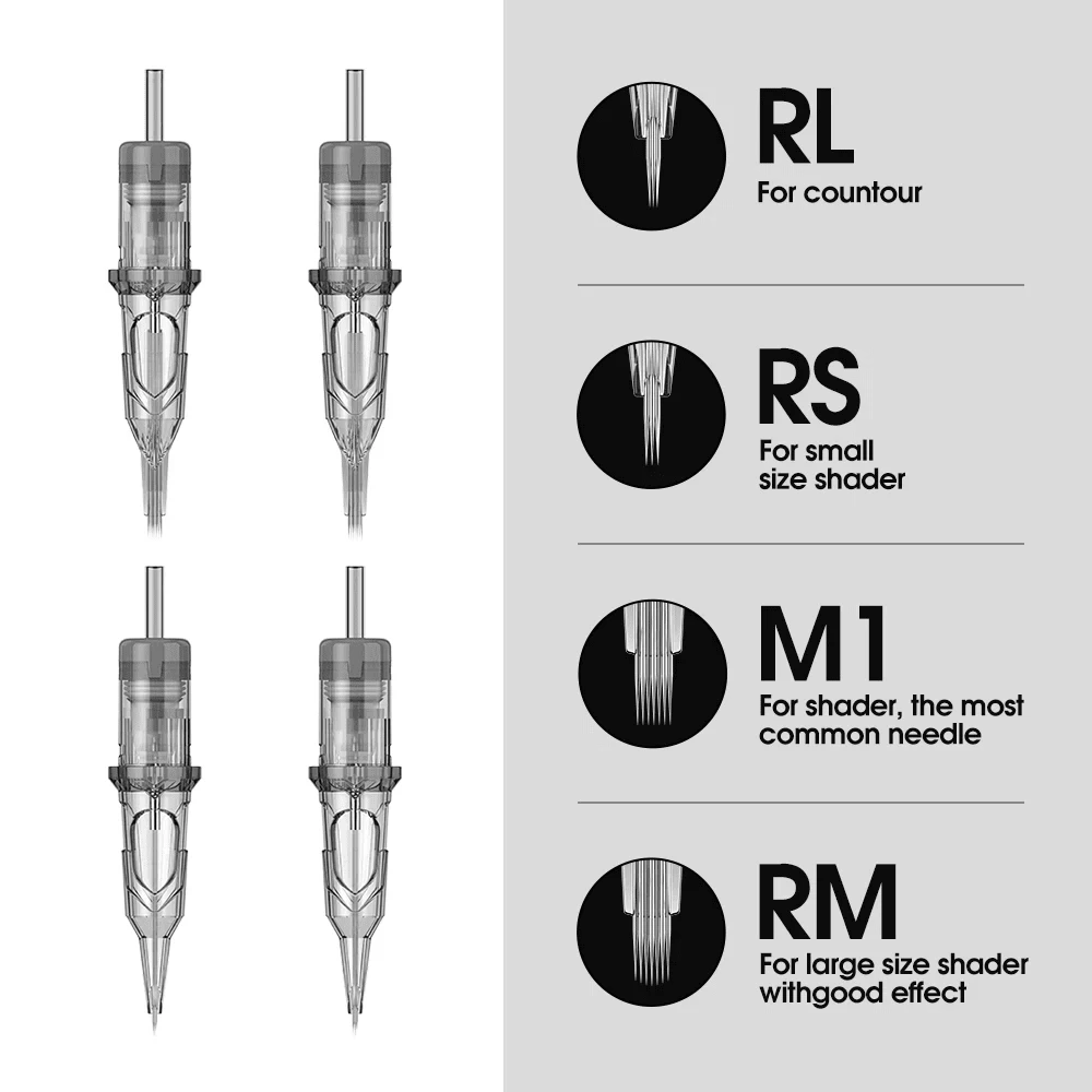 XNET X-RAY 20pcs Cartridge Tattoo Needles Shadow Round RL RS RM M1 ...