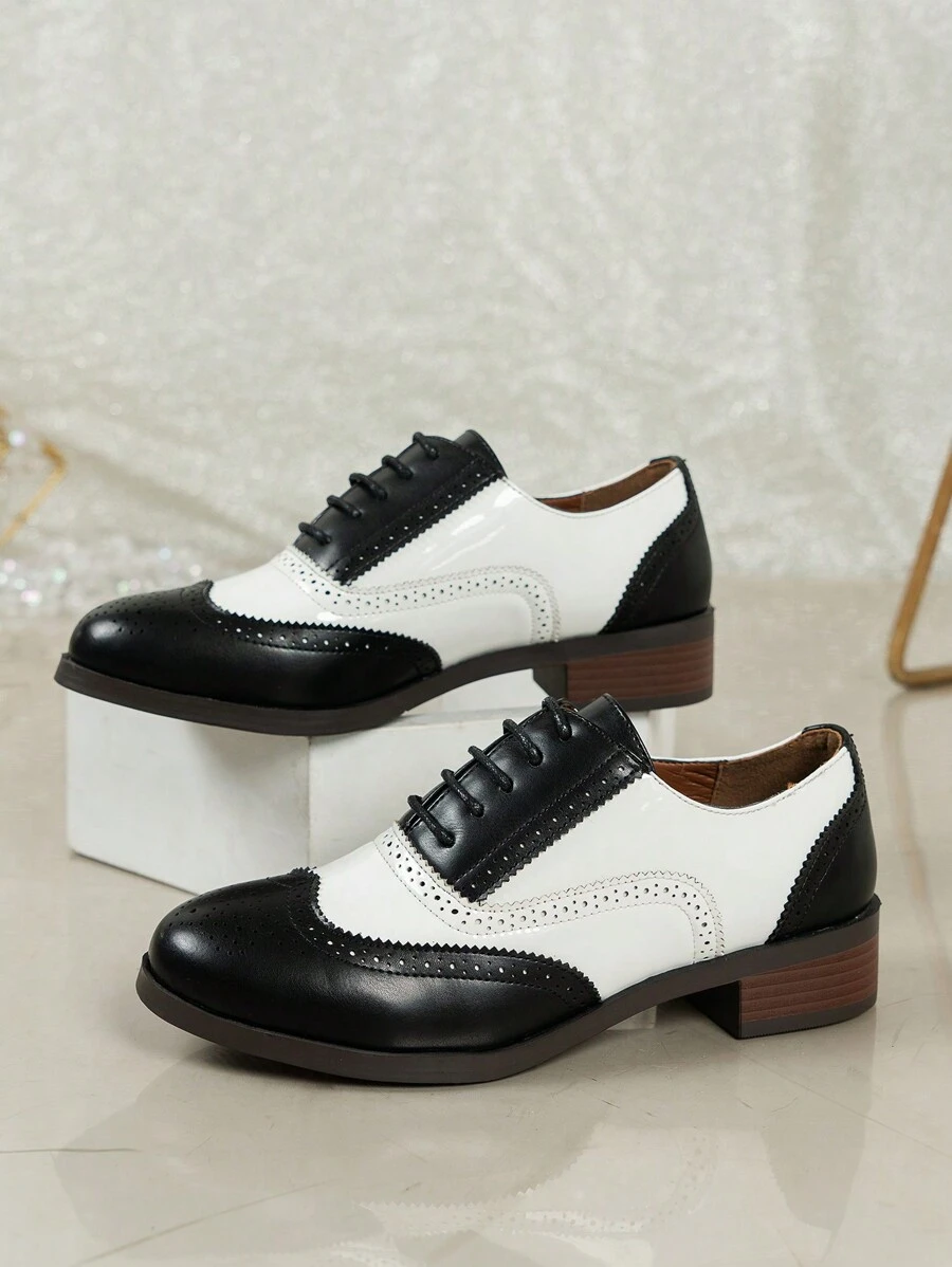 Derbies femme à lacets blancs | Chaussures plates confortables à talon ...
