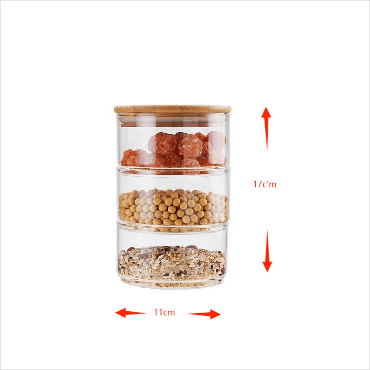 New Multi-Layer Glass Food Storage Jars, Stackable Airtight Containers ...