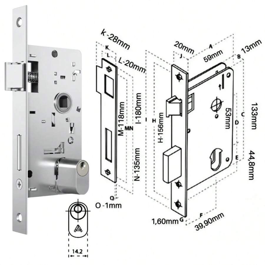 Polished Stainless Steel External Door Lock | Ring | Kit 02 Units ...