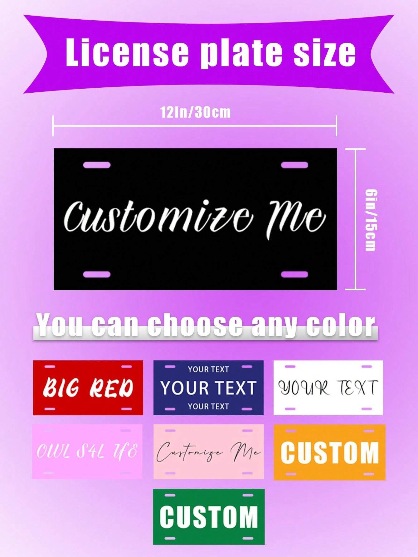 Custom Vanity Plate | Custom Tags | Multiple Colors And Fonts | 6x 12 ...
