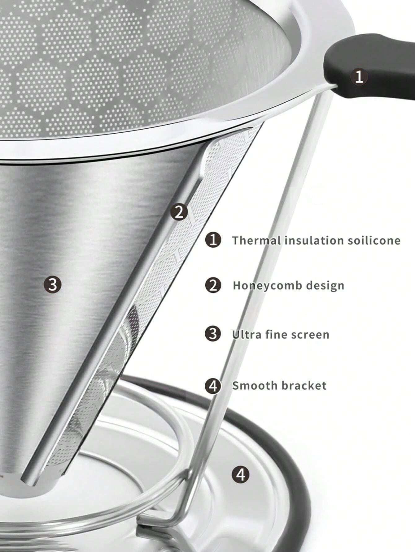 Pour On Coffee Dropper, Stainless Steel Filter, Easy To Clean Paperless ...