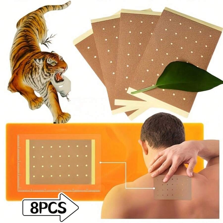 8PCS Tiger Patches - Chinese Red Tiger Back Patches, Ultra Strength ...