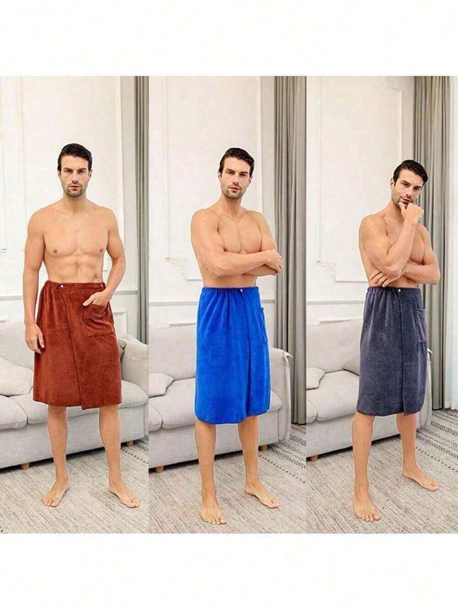 Men's Body Bath Wrap Towel Adjustable Sauna Towels Spa Wrap Shower With ...