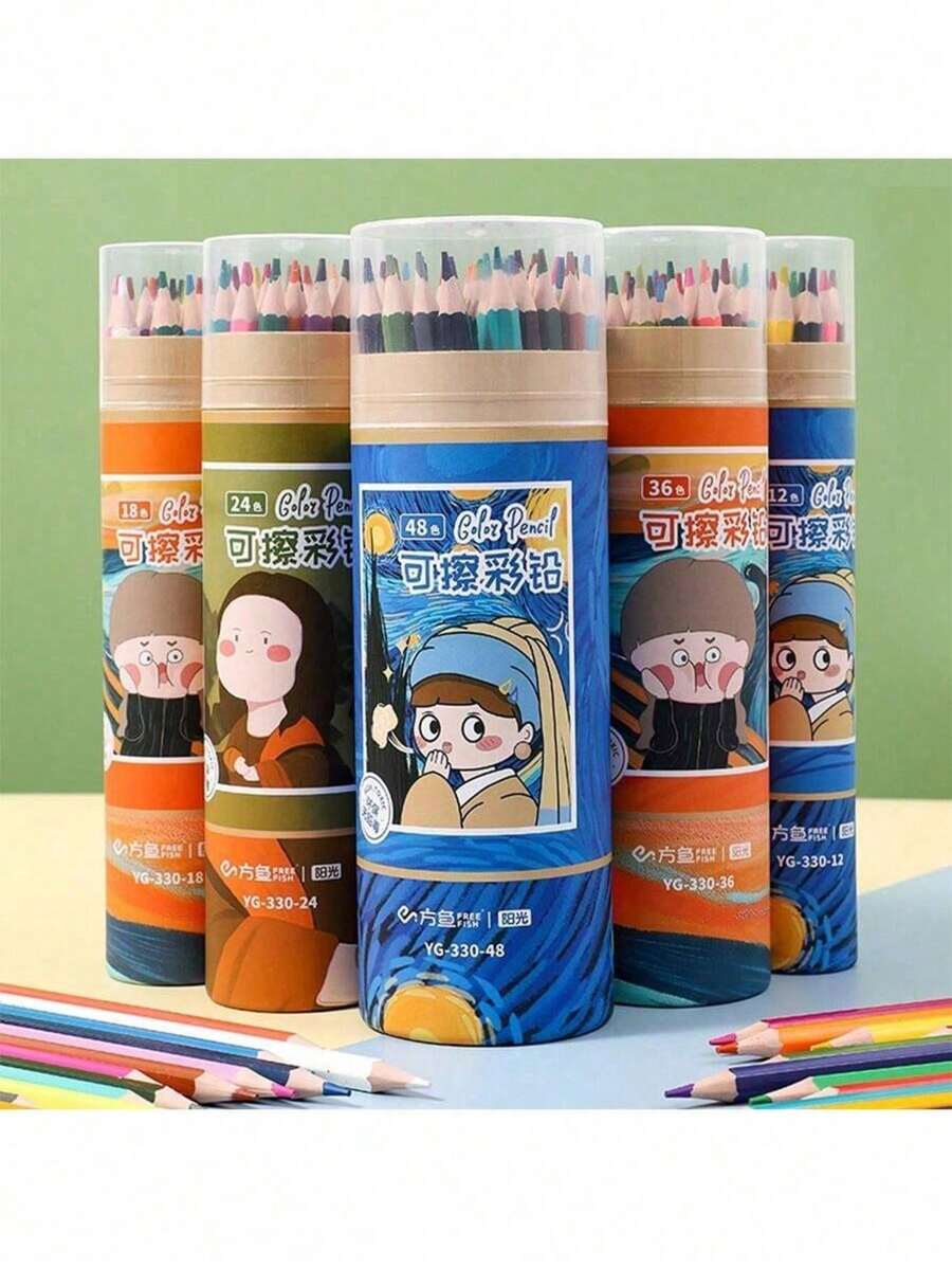Random Color, Washable Colored Pencils, Oil-Based Painting Brushes ...