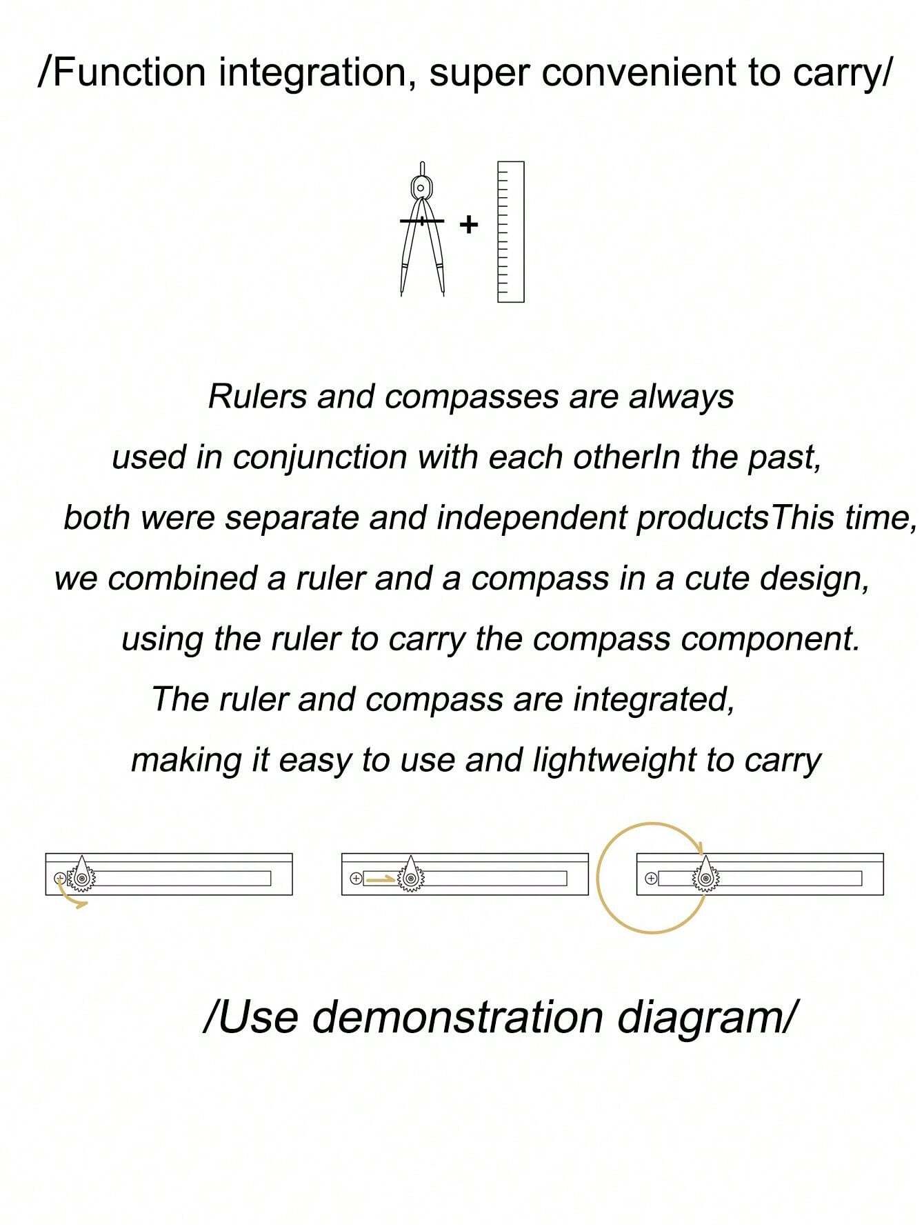 Multi Functional Ruler For Students To Use A Ruler And Compass In One ...