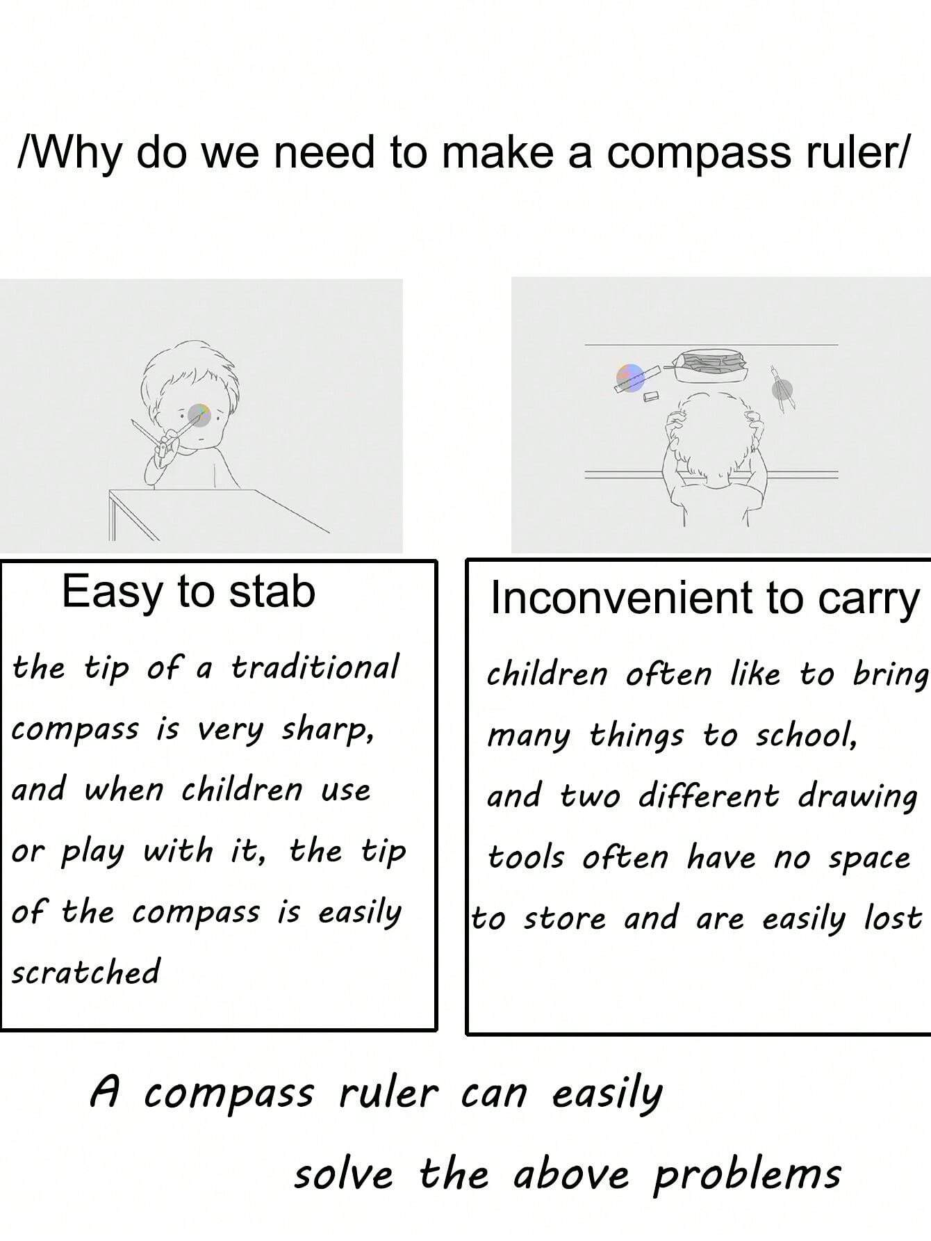 Multi Functional Ruler For Students To Use A Ruler And Compass In One ...