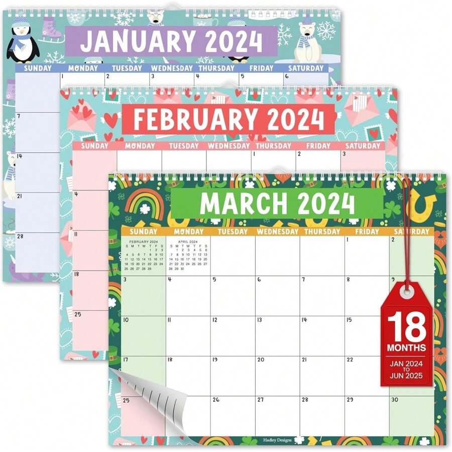 Doodle 2 Large Wall Calendar | 18 Months | 2024-2025 | Calendars ...