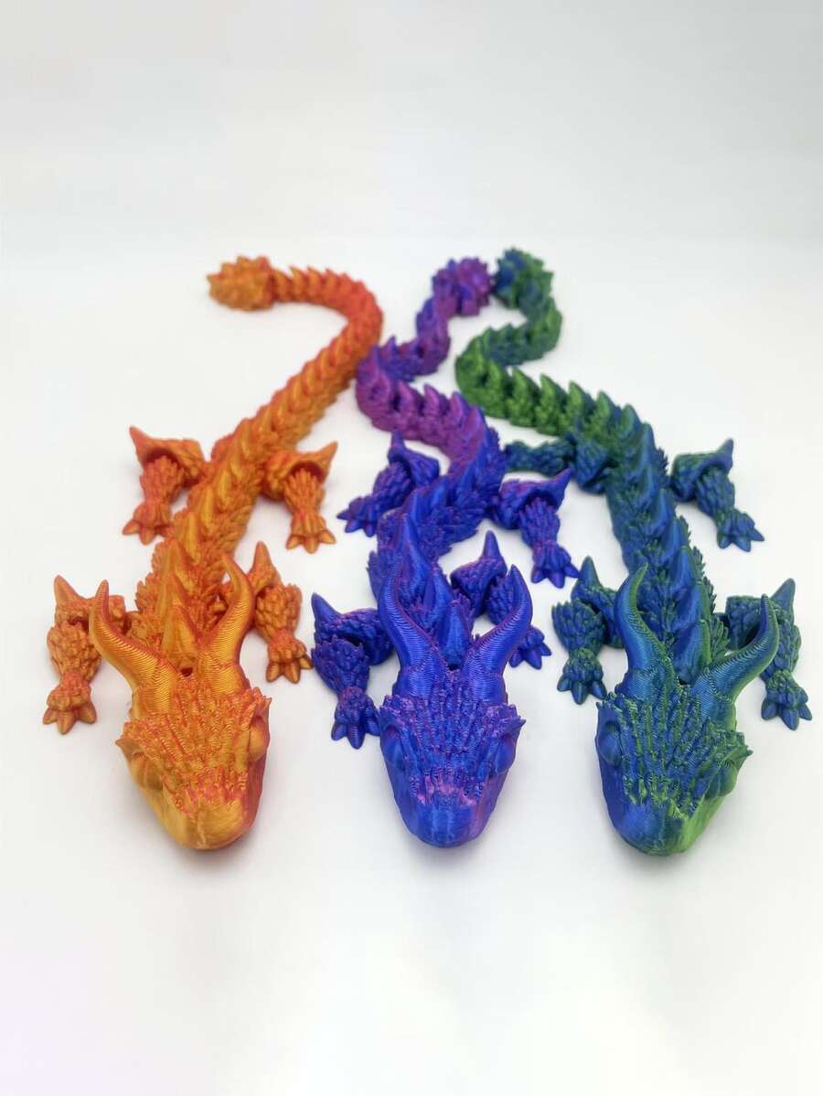 3D Printed Dynamic Joint Polyresin Bison Dragon Figure, Collectible Toy ...