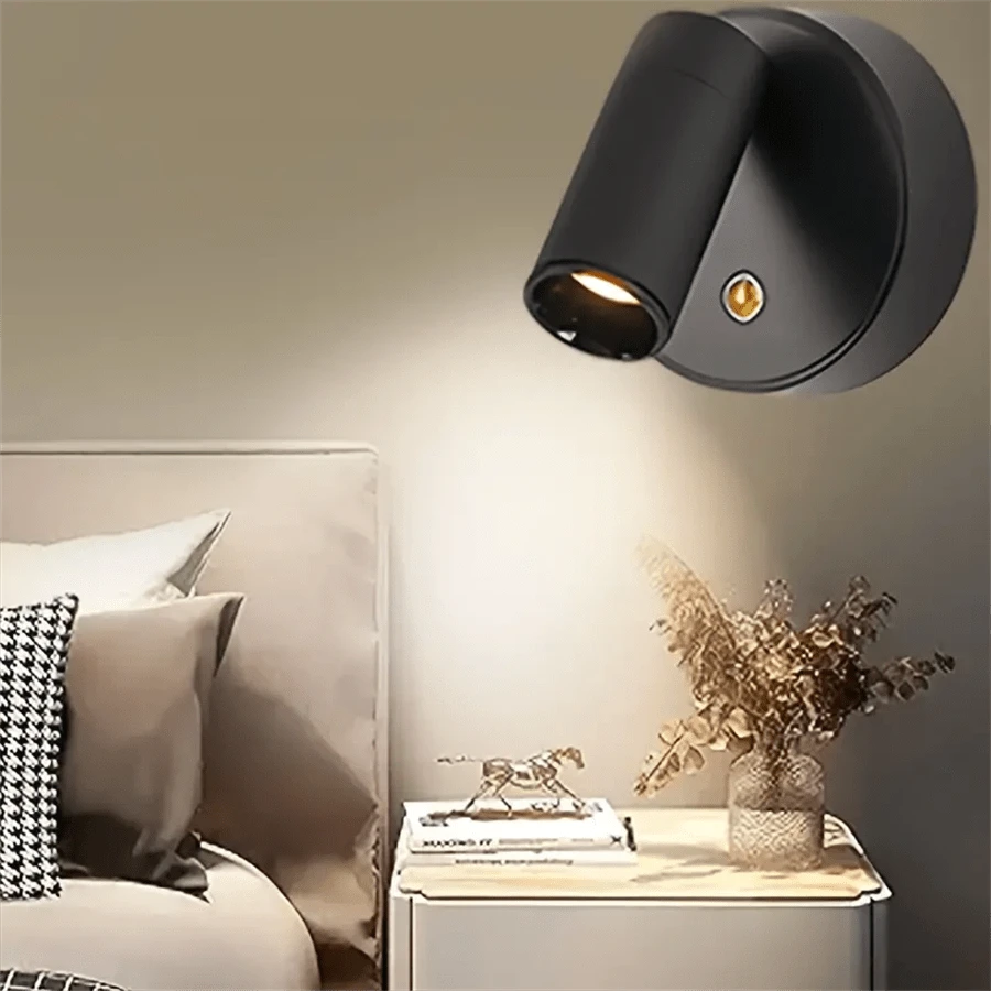 Luminária de Parede Recarregável com Holofote Magnético Ajustável ...