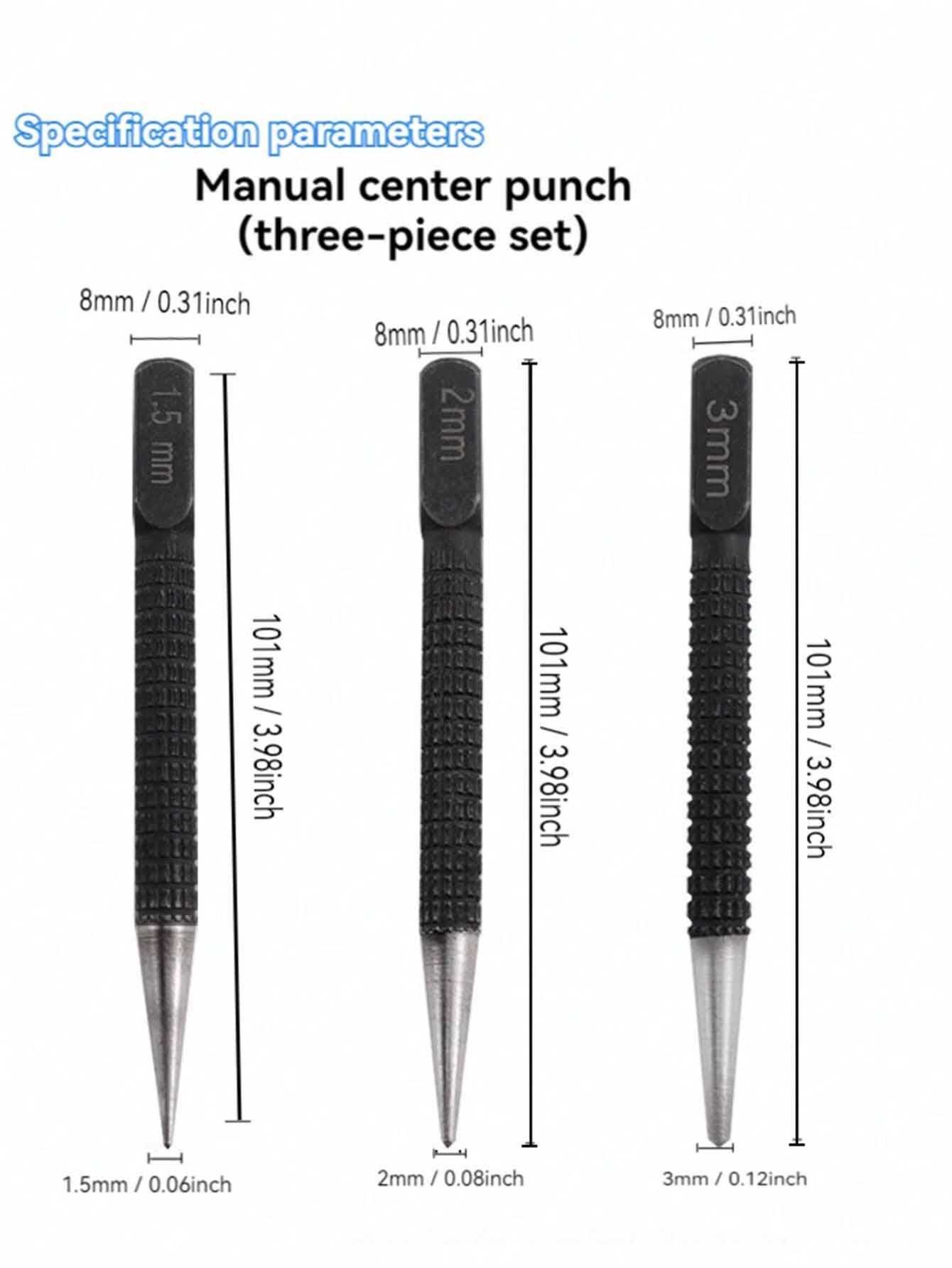 Manual Center Punch Marker Drill Locator Hardened Steel Awl Scriber ...