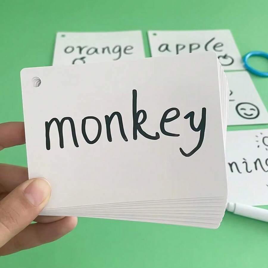 20 Pcs Blank Writing Cards Double Side Reusable Card English Memory ...