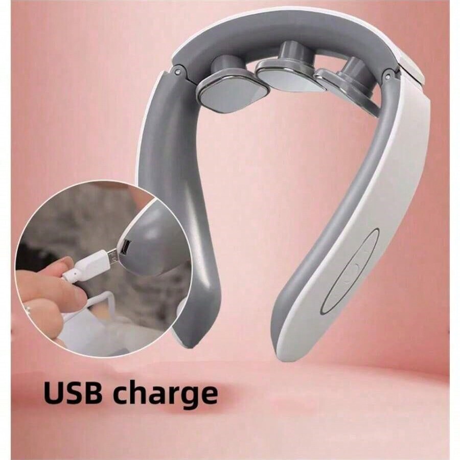 2024 New Electric Pulse Back And Neck Massager Far Heating Relief ...