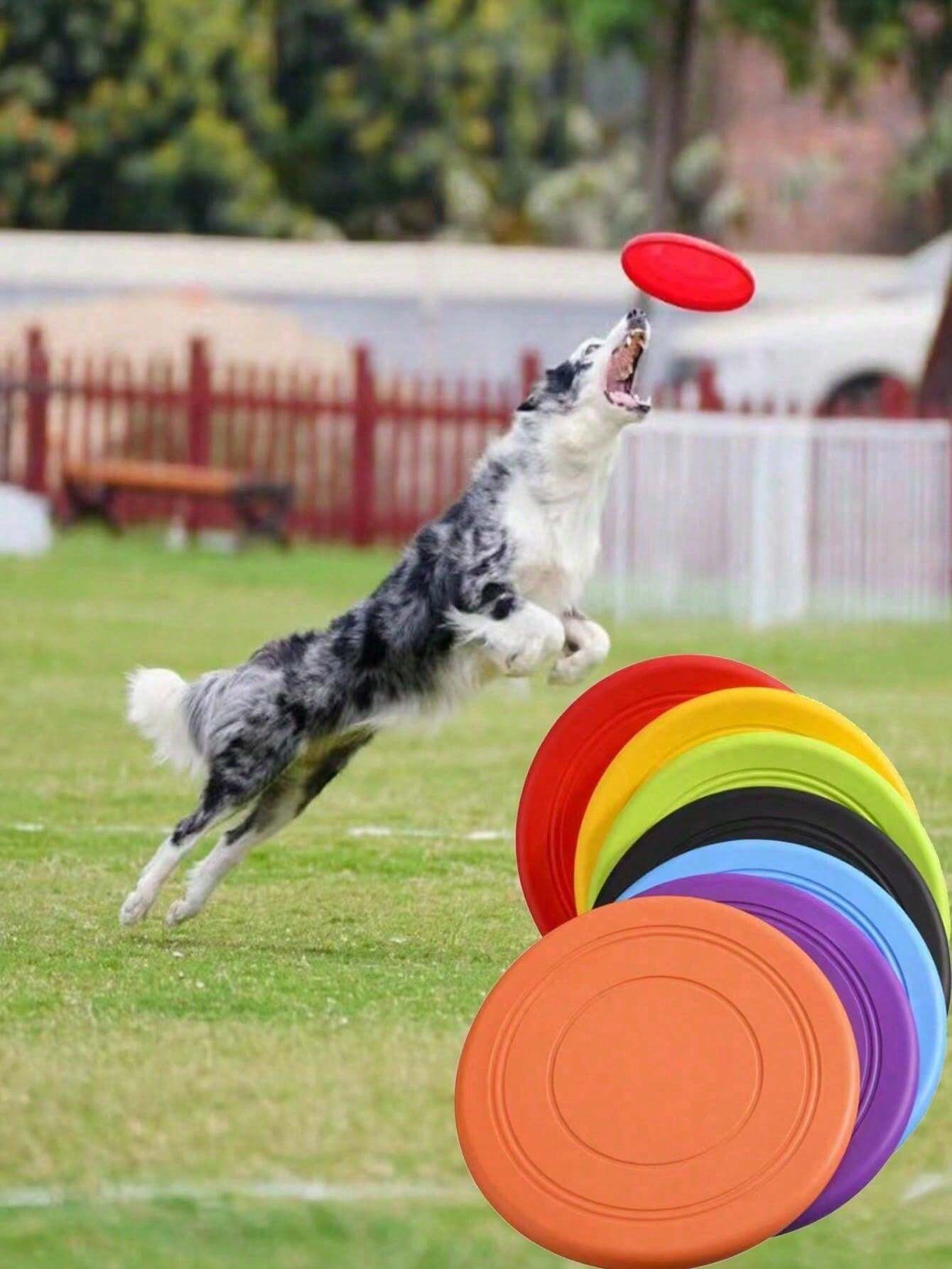 1pc [Color Random] Silicone Flying Disk Dog Toy, Pet Interactive ...
