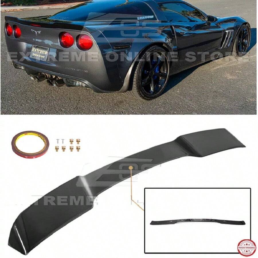 For 05-13 Corvette C6 | ZR1 Extended Style GLOSSY BLACK Rear Trunk Wing ...