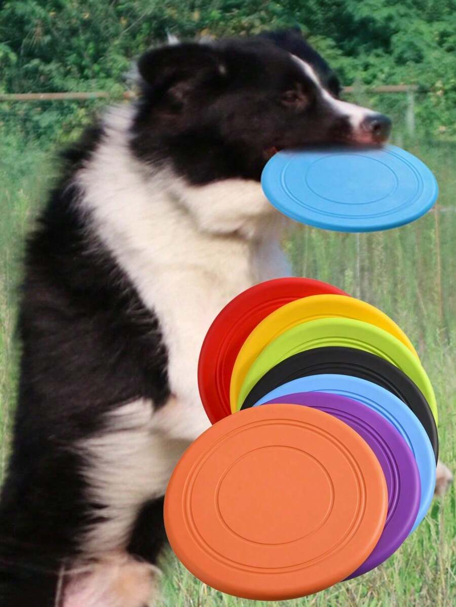 1pc [Color Random] Silicone Flying Disk Dog Toy, Pet Interactive ...