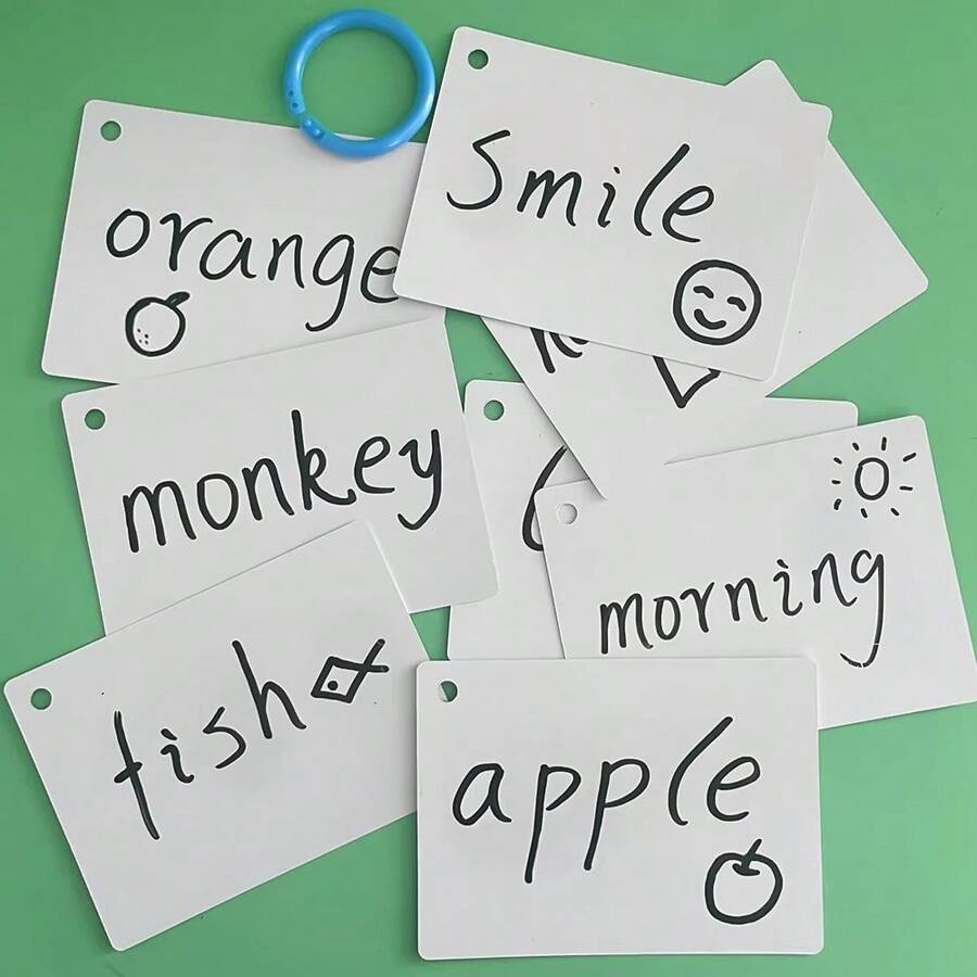 20 Pcs Blank Writing Cards Double Side Reusable Card English Memory ...