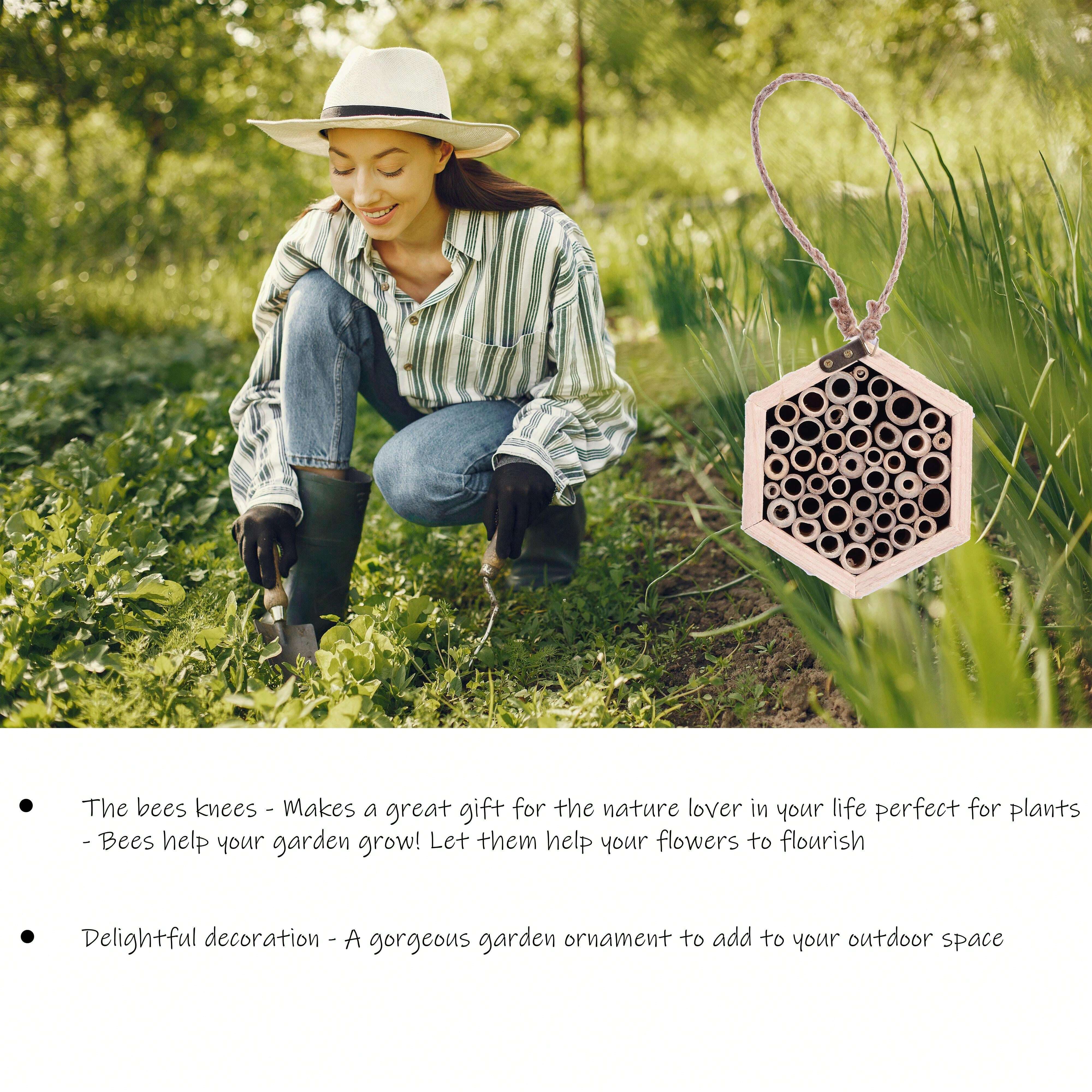 Bee House Native Bee Hive Hexagon Bee House Insect Hotel Natural ...