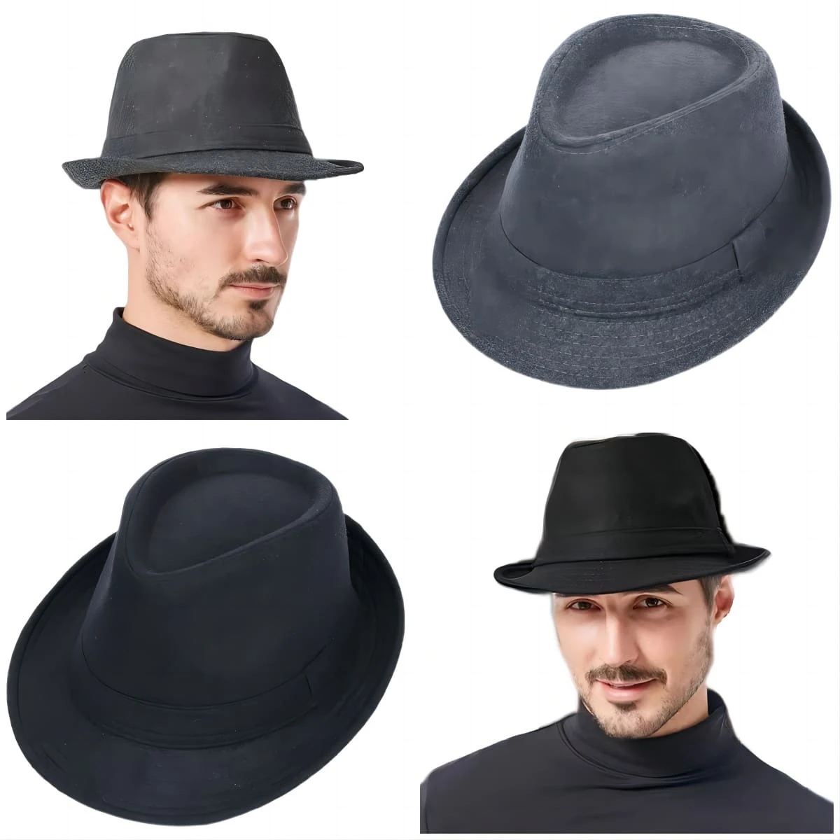 Sombrero fedora de lana para hombres de mediana edad, estilo británico ...