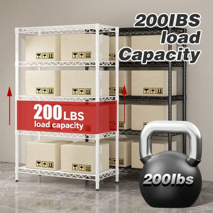 Wire Shelving Metal Storage Rack Adjustable Shelves, Standing Storage ...