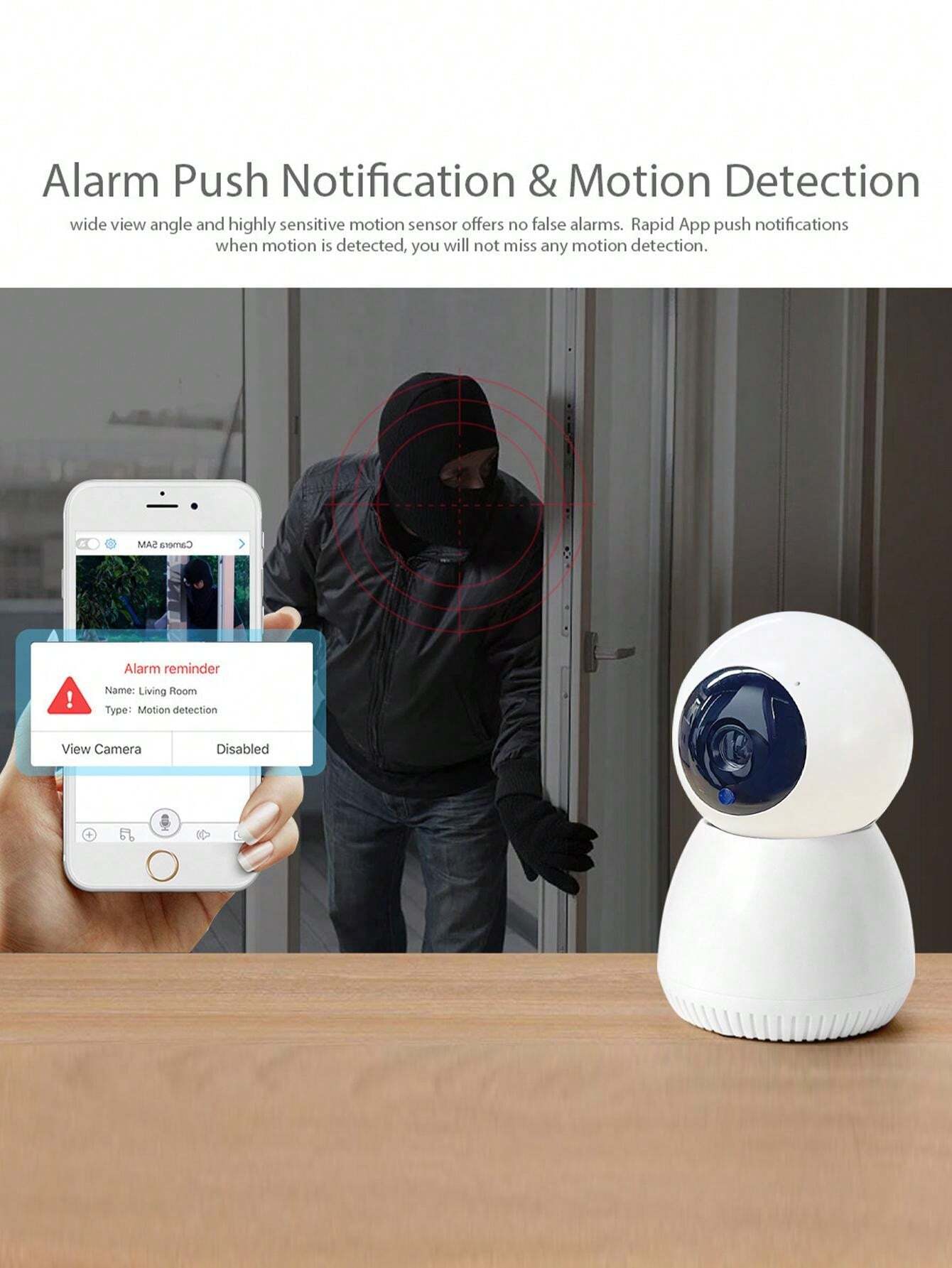 Intelligent High-Definition Night Vision Rotating Home Security Camera ...