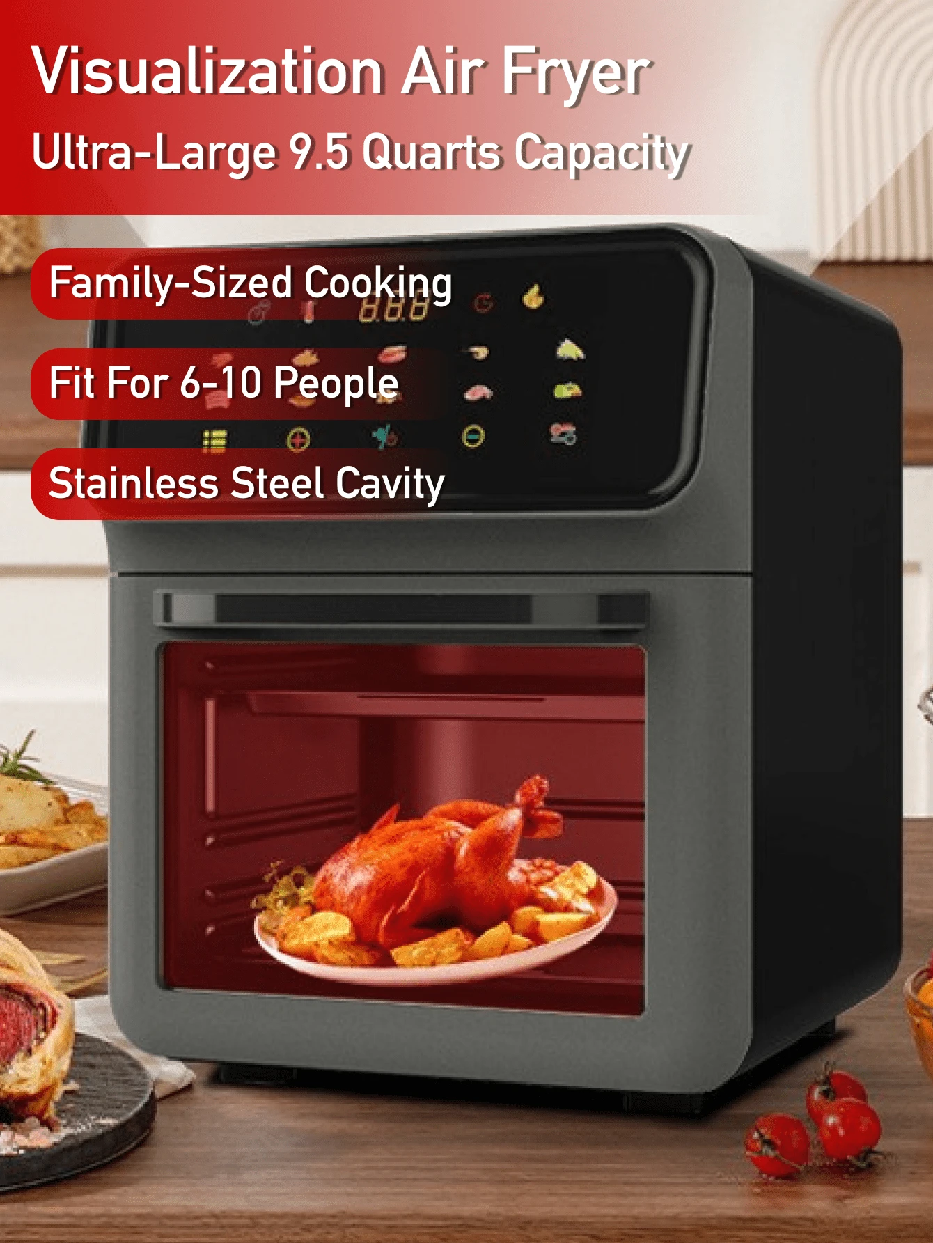 Visualization Air Fryer – 15L Family Size With Viewing Window, One ...