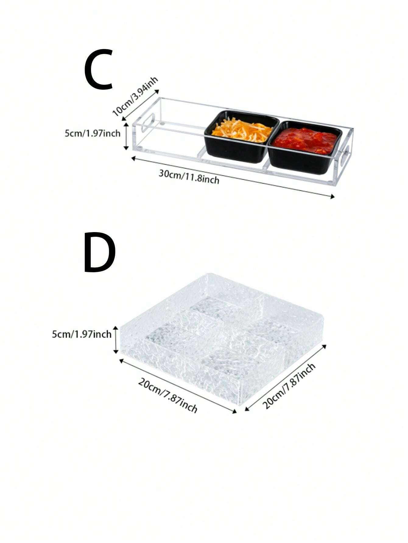 Acrylic Multi-Compartment Snack Tray, Premium Transparent Design For ...