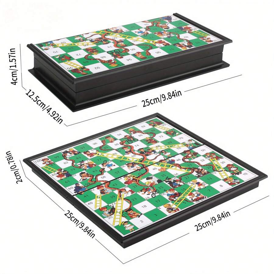 Snake And Ladder Chess Magnet Folding Portable Checkers Outdoor Leisure ...