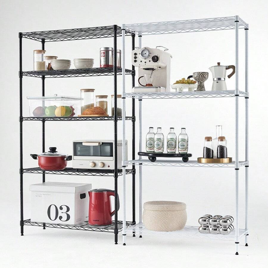 Wire Shelving Metal Storage Rack Adjustable Shelves, Standing Storage ...
