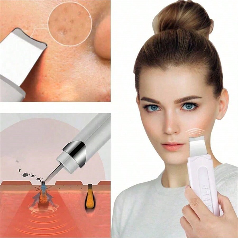 NEW Portable Ultrasonic Nano Ion Scrubber Face Lift Peel Extractor Deep ...