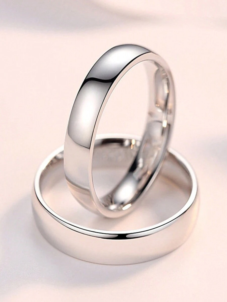 1Pc Stainless Steel Couple's Ring, Jewelry Wedding Band Set, Romantic ...