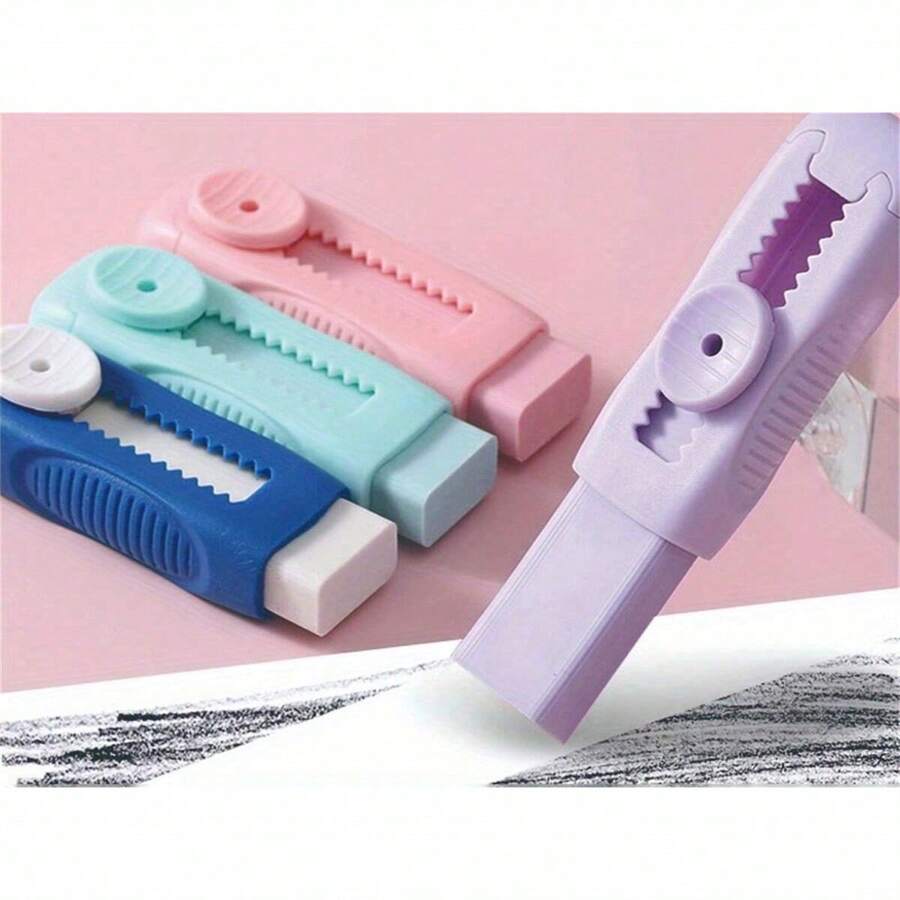 1pc, A Highly Attractive Macaron Color Push-Pull Eraser Art Examination ...