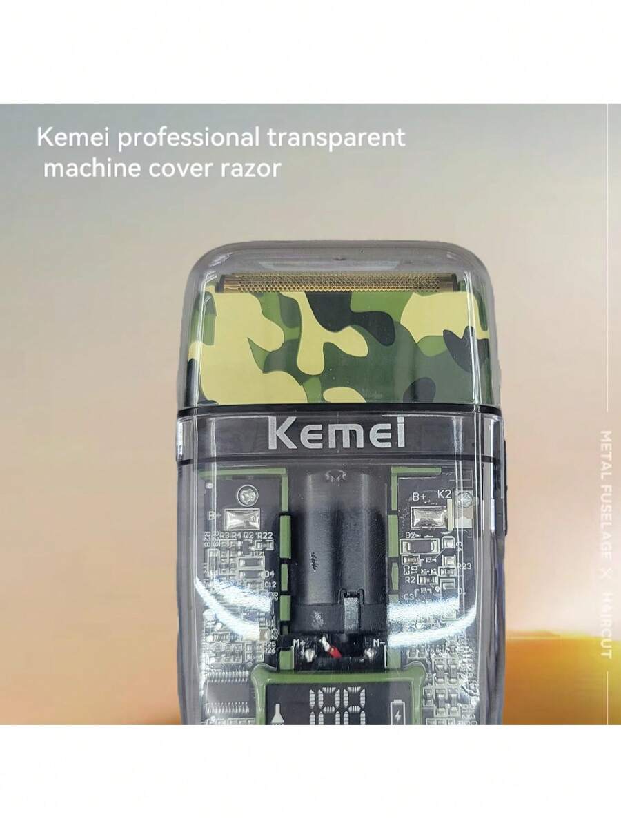 Transparent Camouflage Waterproof Electric Shaver, Kemei Km-Tx7 Usb ...
