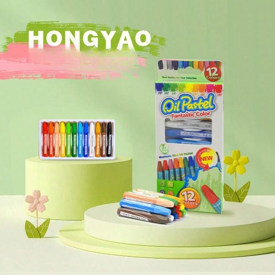 12/18/24/36pcs Set Hexagon Oil Pastel Crayons For Kids Art Drawing ...