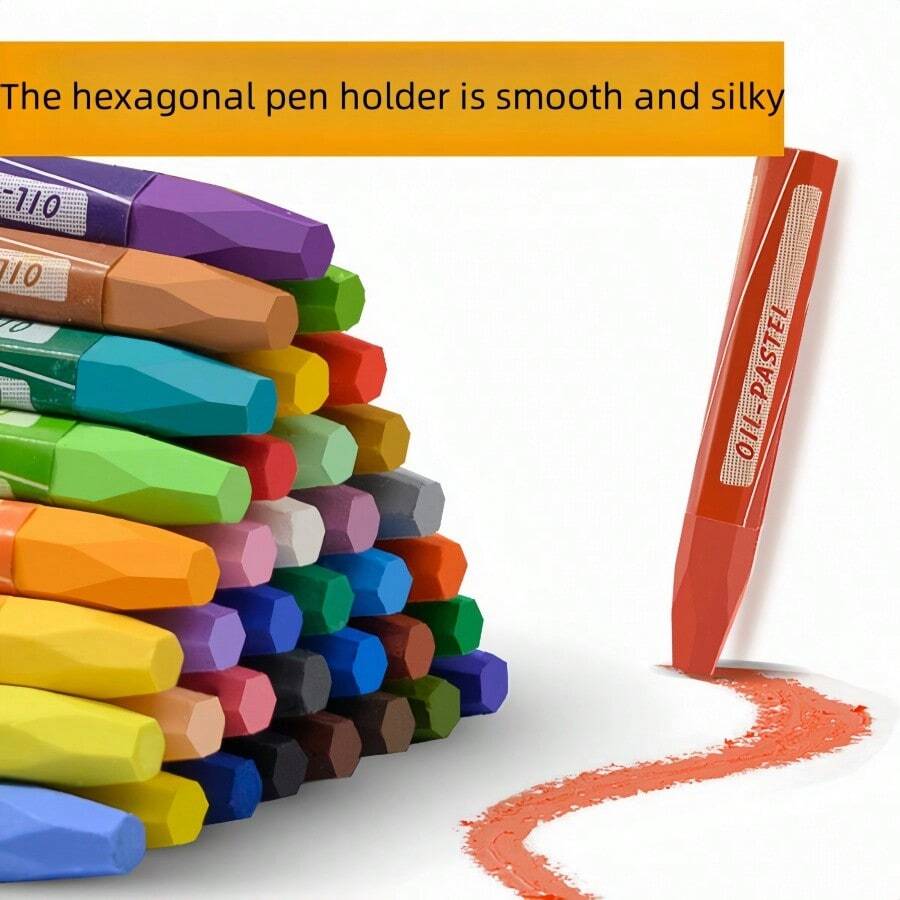 12/18/24/36pcs Set Hexagon Oil Pastel Crayons For Kids Art Drawing ...