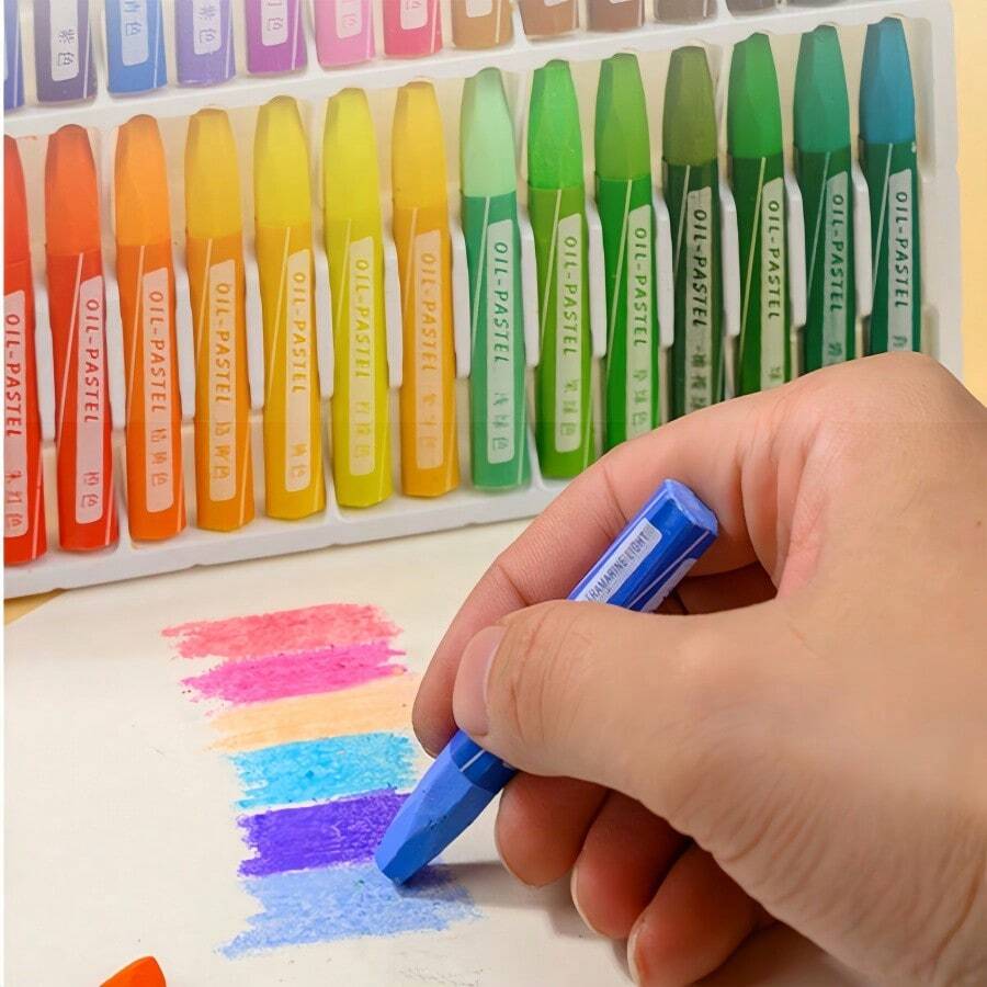 12/18/24/36pcs Set Hexagon Oil Pastel Crayons For Kids Art Drawing ...