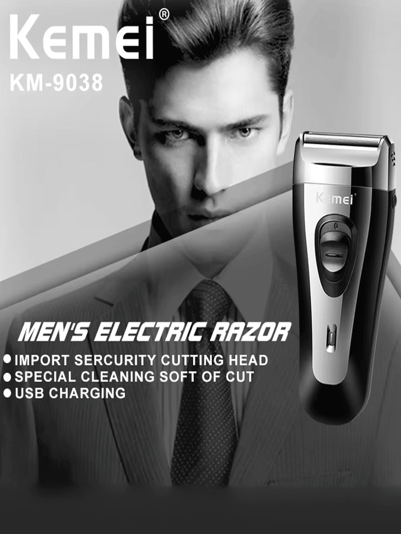 Kemei KEMEI KM-9038 Rasoir électrique sans fil professionnel et ...