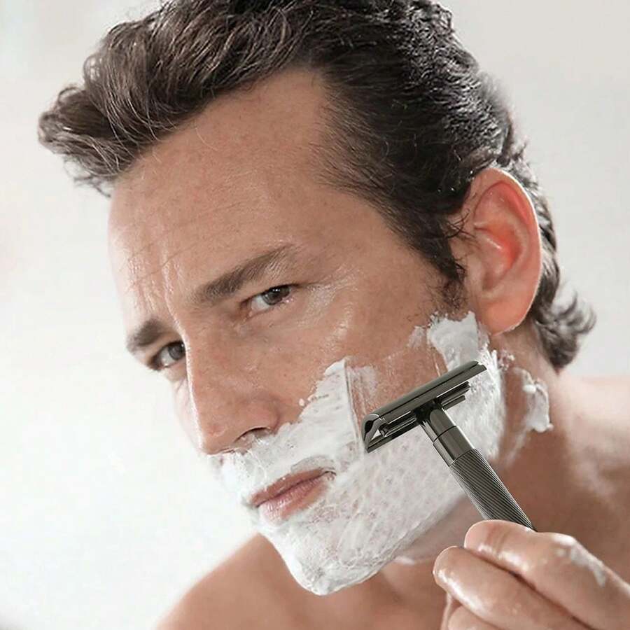 Men's Safety Razor, Vintage-Style Blade Razor With Metal Handle And ...