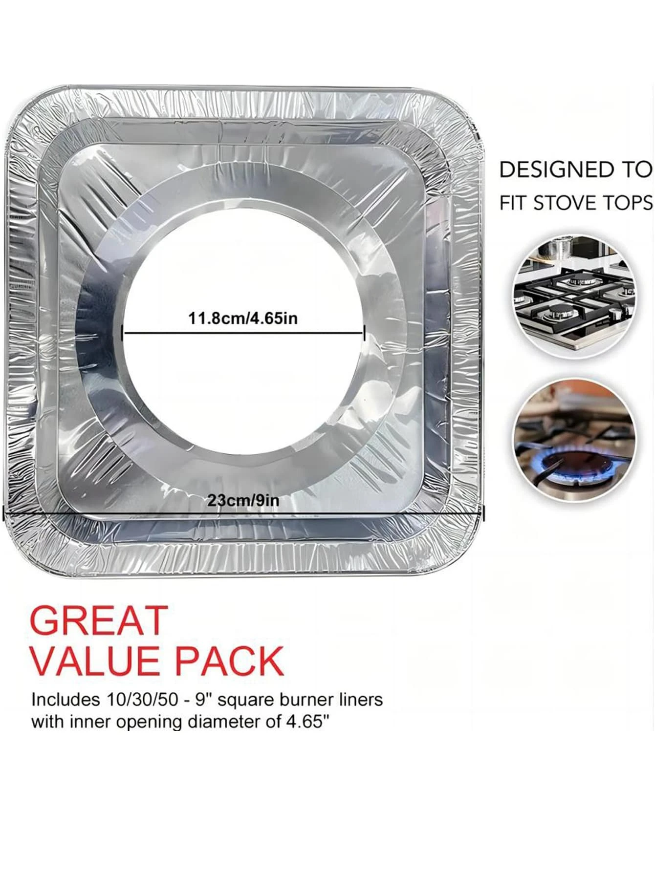 Disposable Gas Burner Liners ,Aluminum Foil Square Gas Stove Burner ...