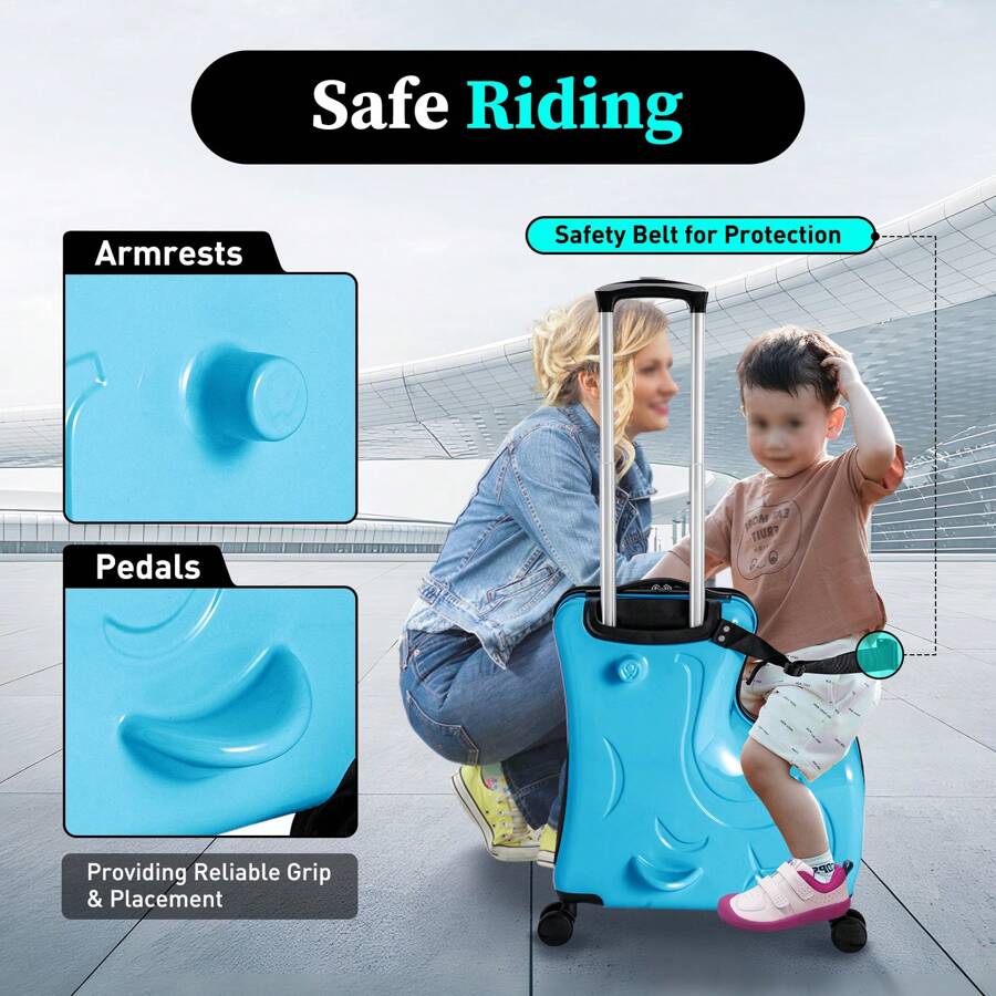 Ride-On Suitcase Multi-Functional Cute Draw-Bar Box For Kids Travel ...