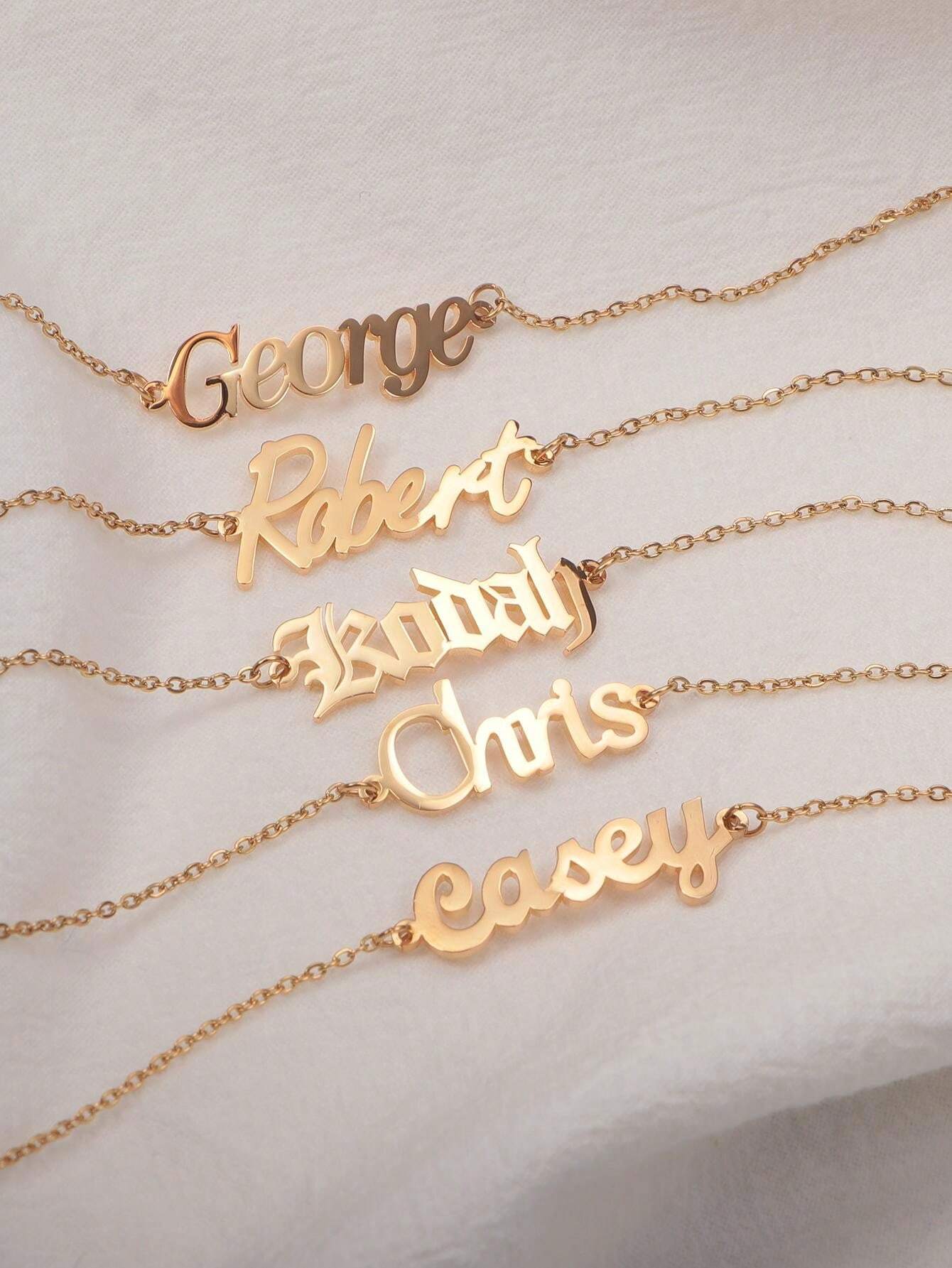 Pulsera con letra del nombre personalizada, múltiples opciones de ...