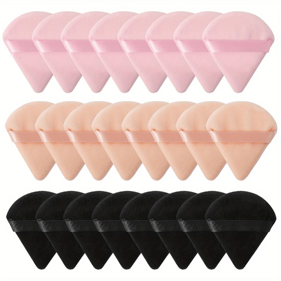 24 Puffs Faciais em Pó, Puff de Pó Triangular, Puff de Pó Triangular de ...