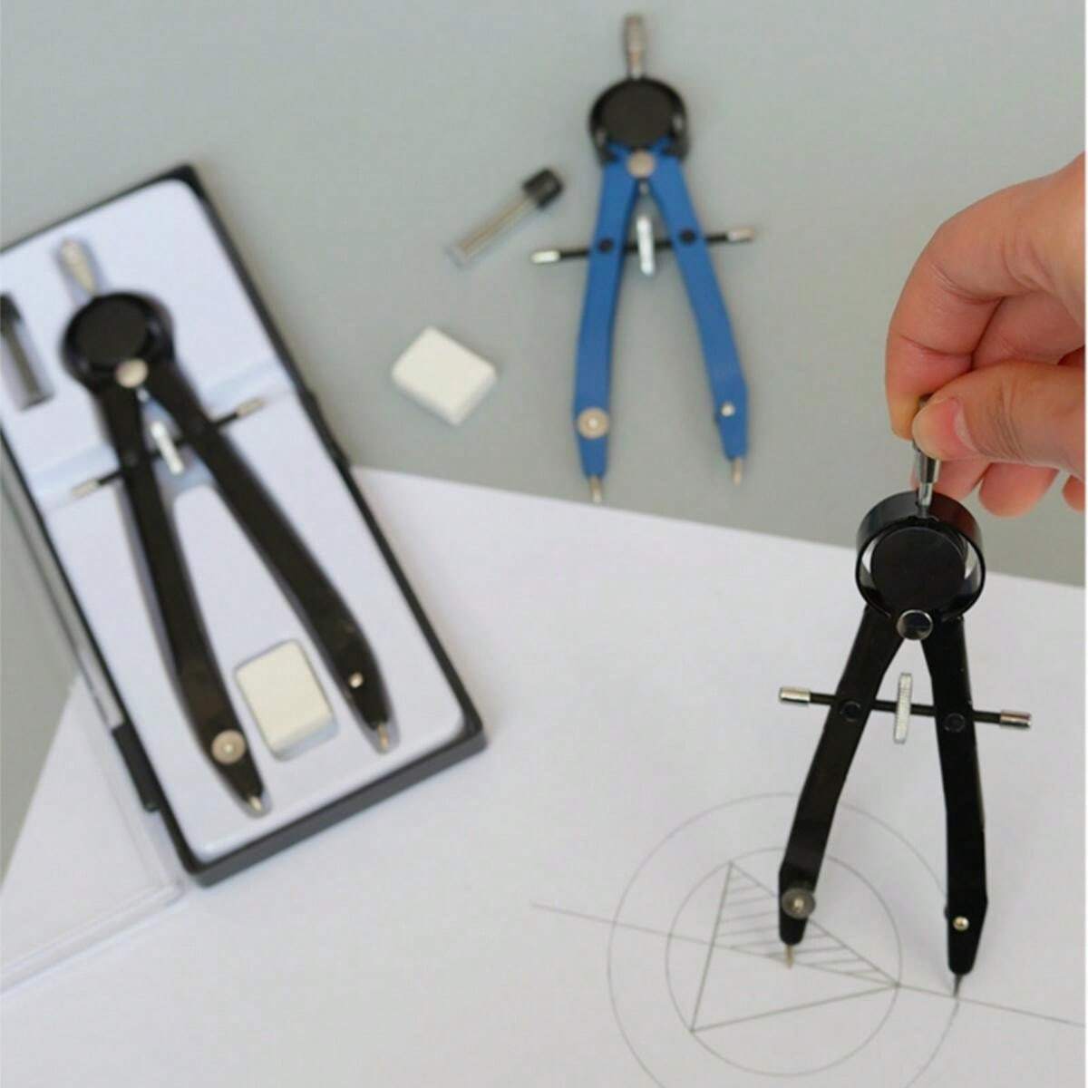 1set High Precision Metal Compasses In Metallic Box, Includes 2 Refill ...