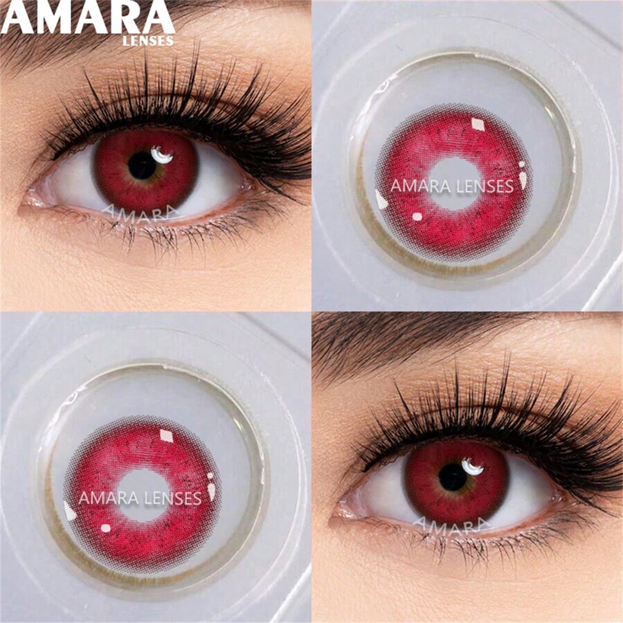 AMARA 1Pair Contact Lenses For Eyes Color Natural Red Beauty Yearly ...