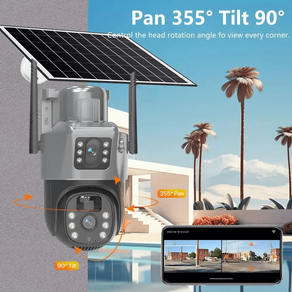 10X ZOOM Cámara solar WIFI 2.4G inalámbrica a prueba de agua de 8MP HD ...