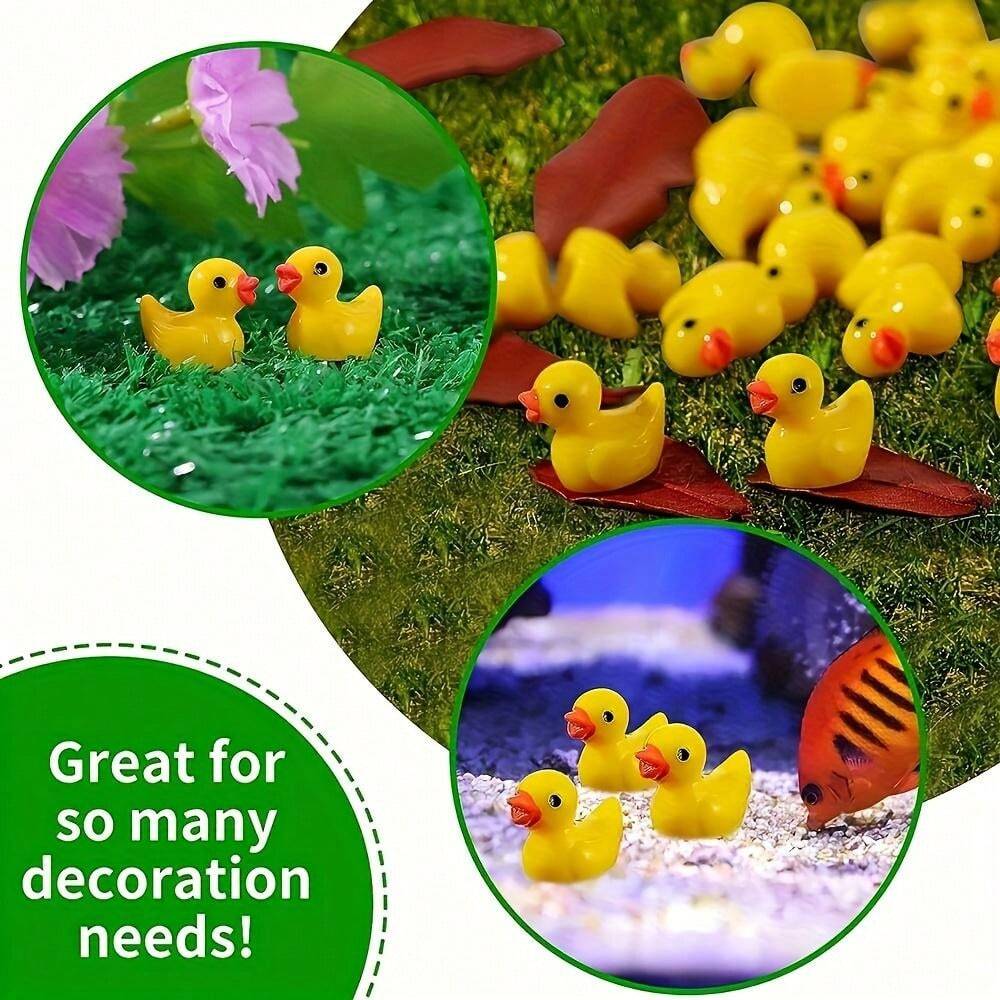 20/100Pcs Mini Resin Ducks, Tiny Ducks Figurines Bulk For Miniature ...