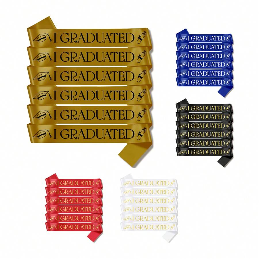 Lot de 6 pièces Écharpe "J'AI OBTENU MON DIPLÔME" Écharpe de ...